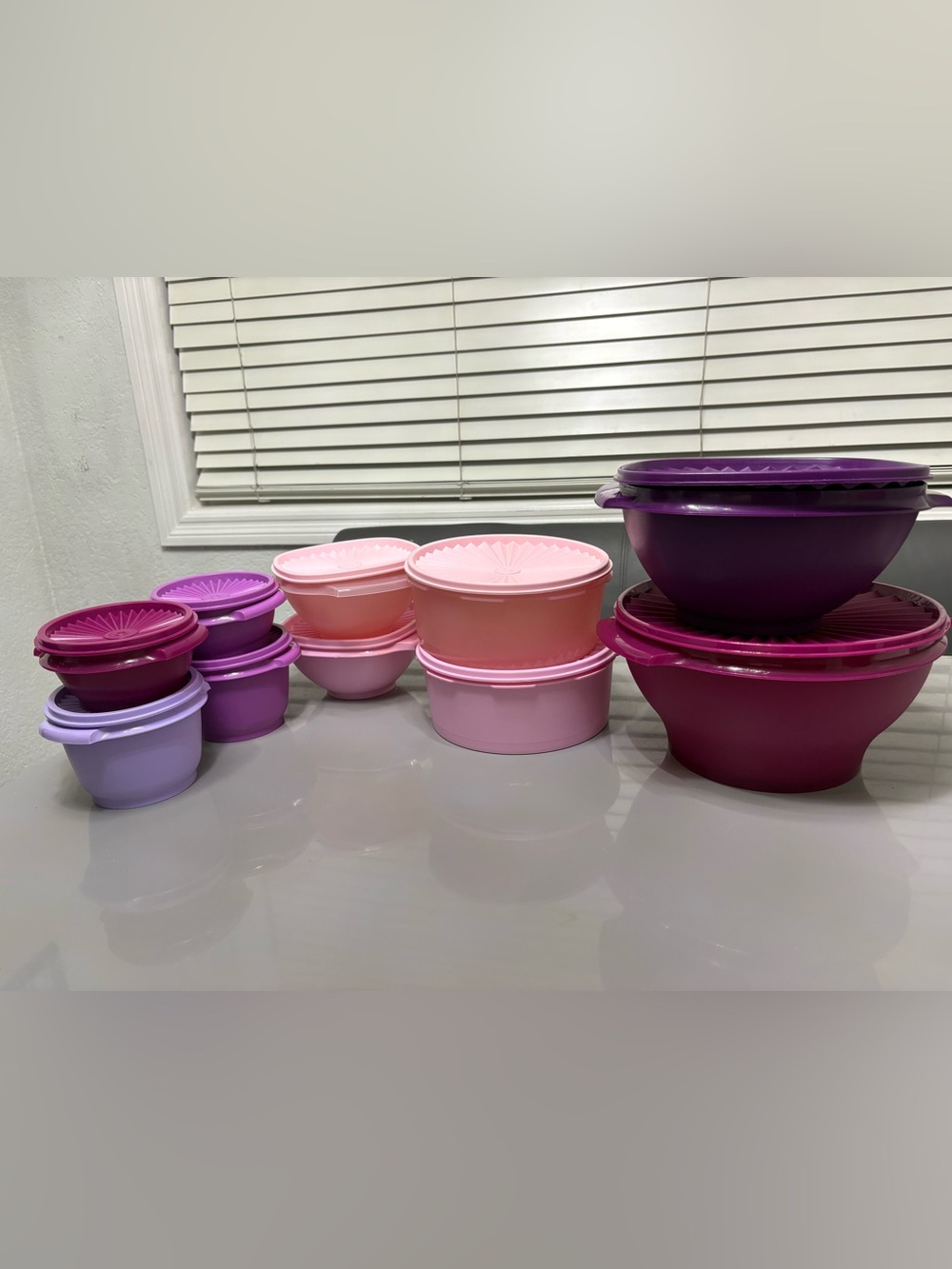 Tupperware | Kitchen | Tupperware 2 Pc Set Of Pink And Purple Storage ...